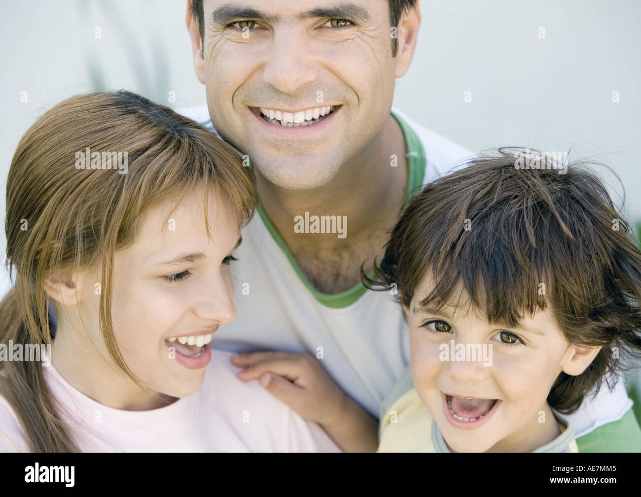 Father with two children, portrait Stock Photo - Alamy