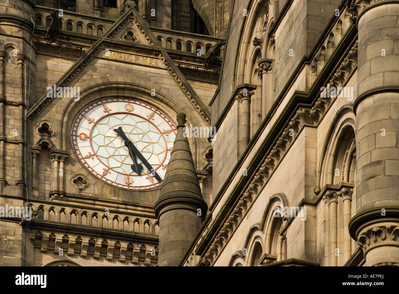 Manchester Town Hall Clock Stock Photo - Alamy
