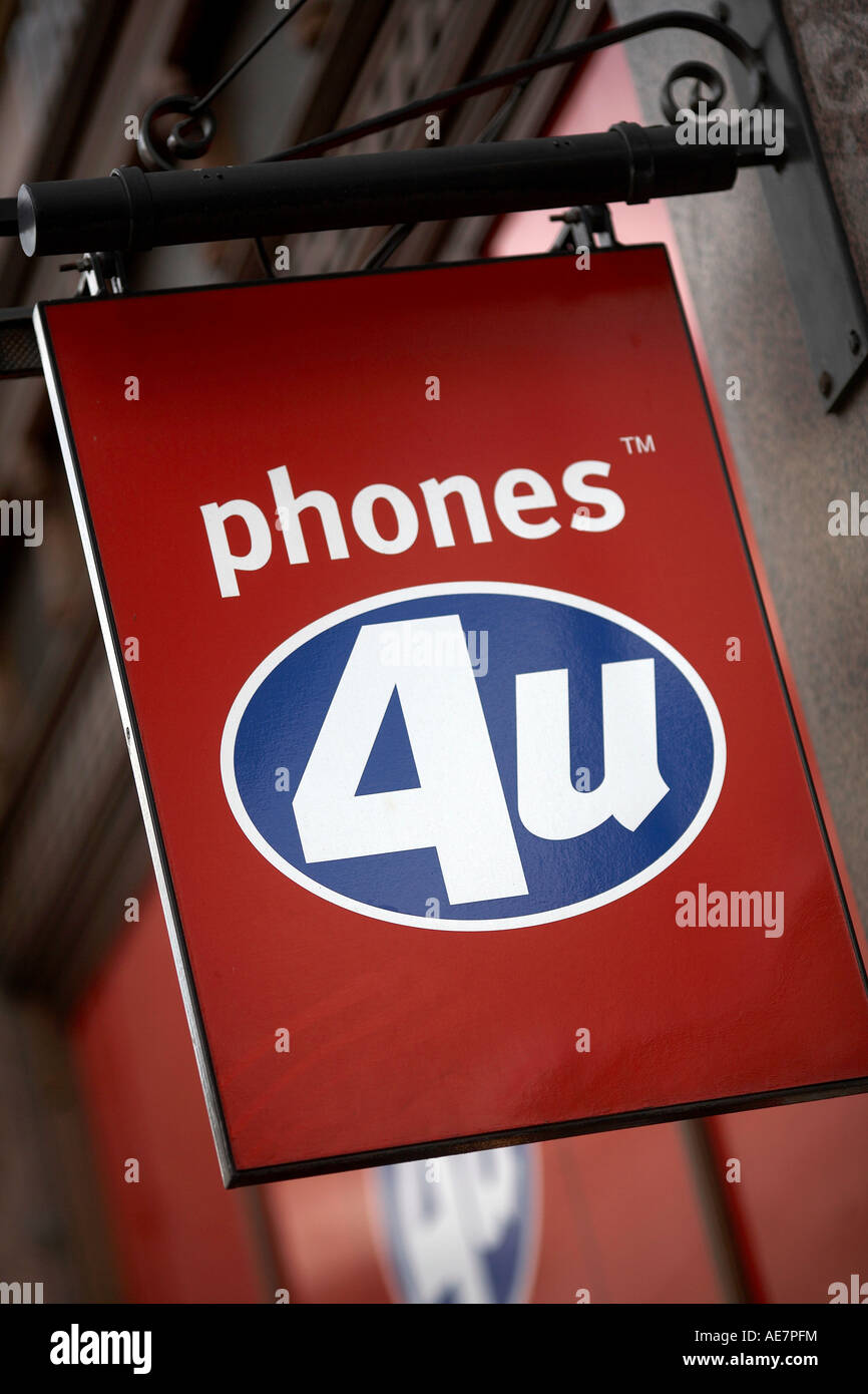 A Phones 4U mobile phone shop sign in central London United Kingdom ...