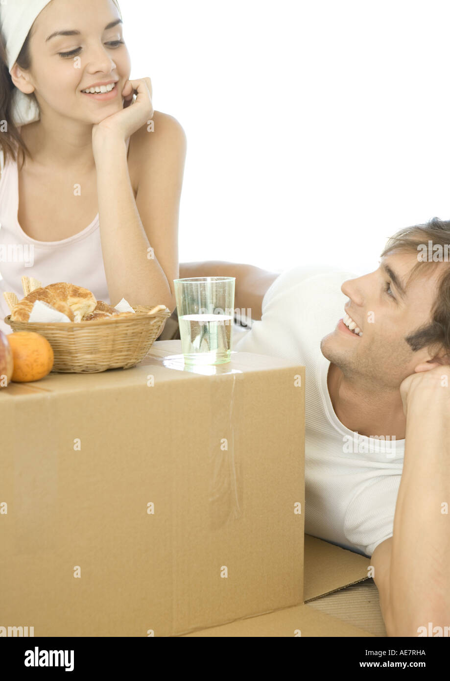 Leaning on food boxes hi-res stock photography and images - Alamy