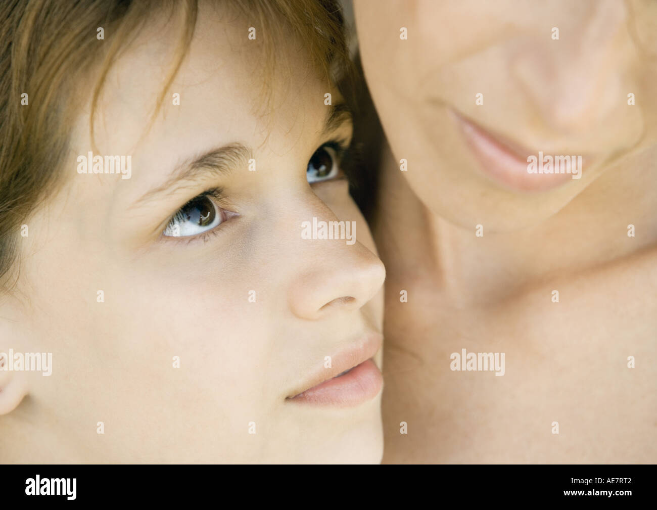 Mother Embracing Her Daughter Girl Looking At Her With Love Extreme