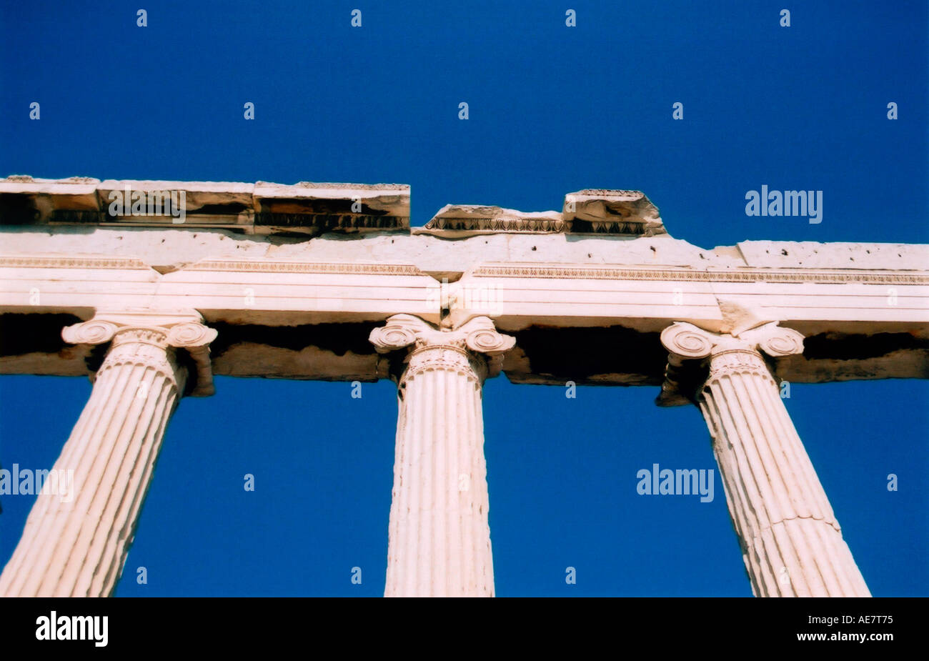 Ionic columns at the Acropolis in Athens Greece Stock Photo - Alamy