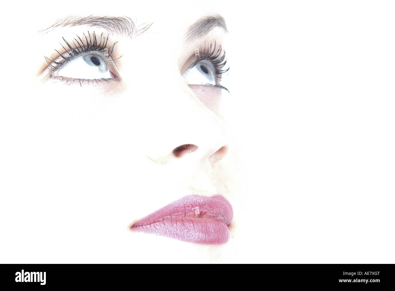 face of a woman with red lips, Germany Stock Photo - Alamy