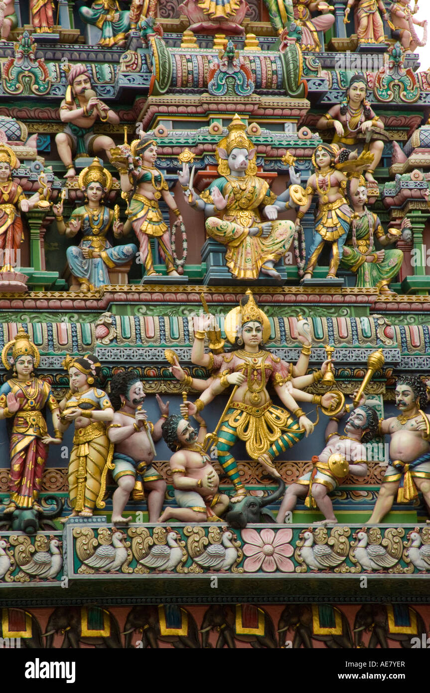 Religious statues and carvings on a Hindu temple wall Stock Photo - Alamy