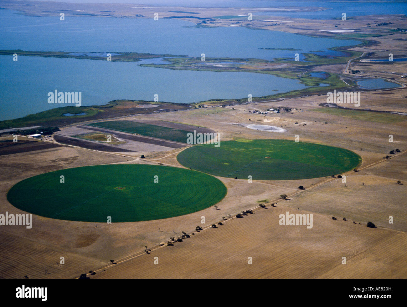 Aerial view circular fields irrigation hi-res stock photography and ...