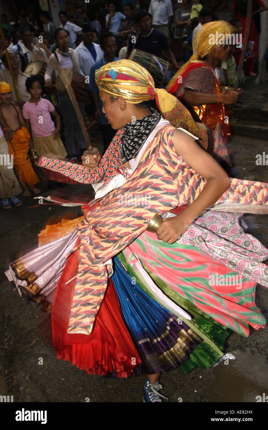 Dancer at the Gai Jatra festival Kathmandu Nepal Stock Photo - Alamy