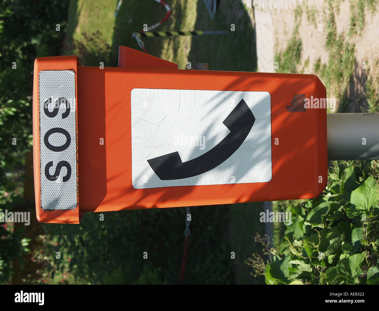 Emergency telephone at roadside Stock Photo - Alamy