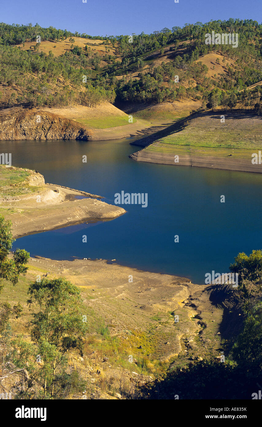 Reservoir during drought, South Australia, vertical Stock Photo - Alamy