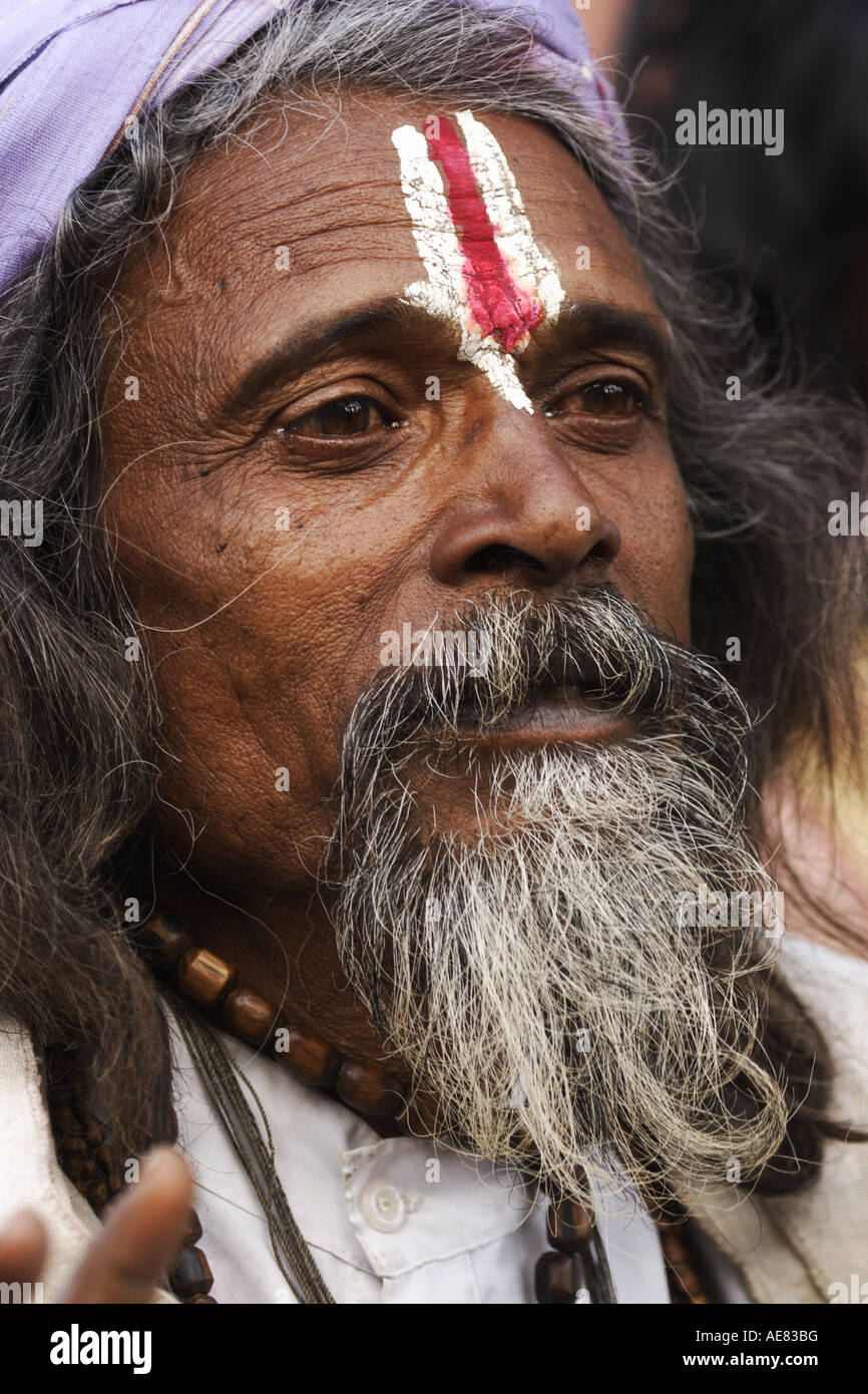 Portrait of the Baba, a holy man of Hindu faith, Nepal 2007 Stock Photo ...