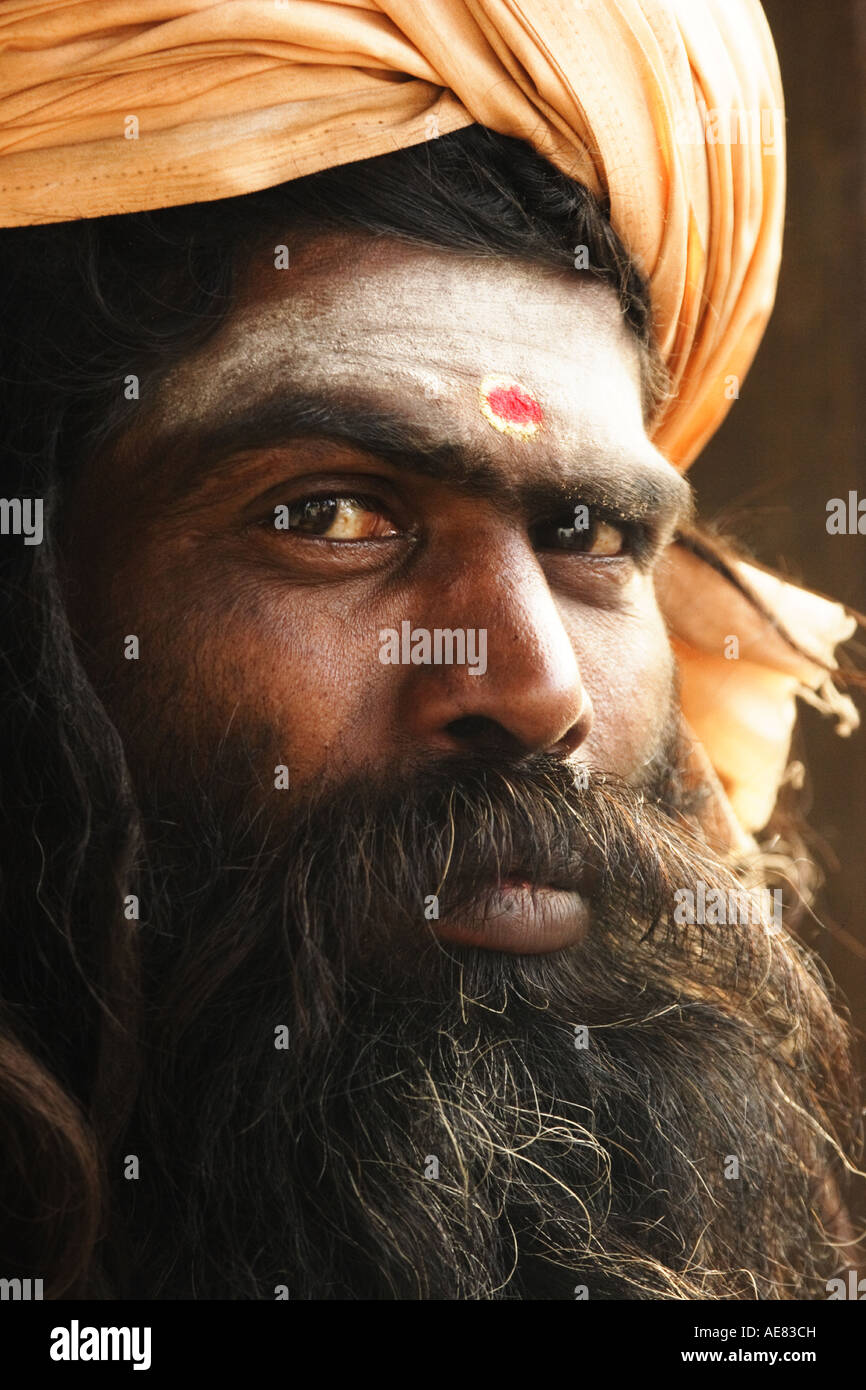 Portrait of a Sadhu a holy man in Hindu belief and tradition Nepal 2007 ...