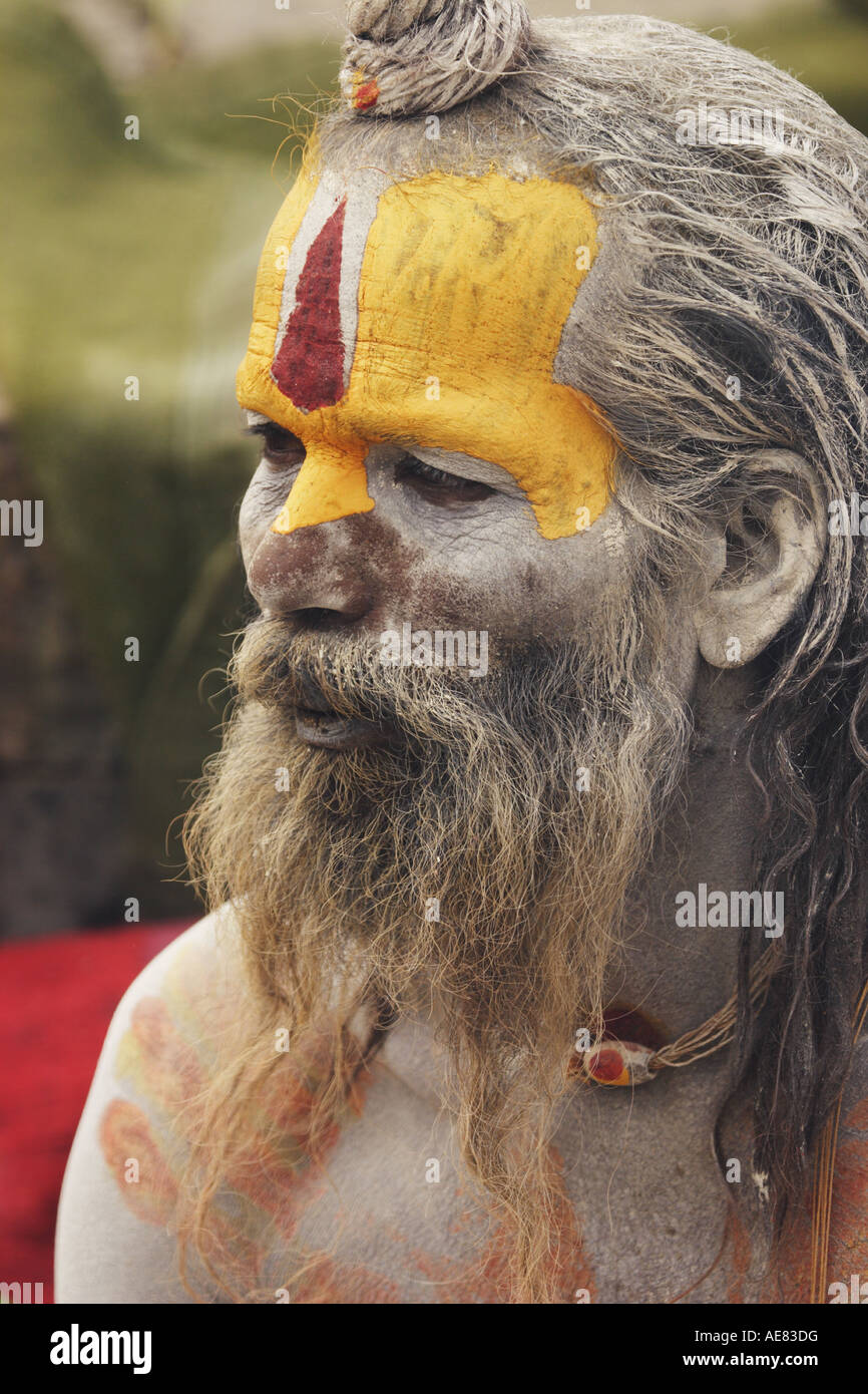 Naga baba a holy man at the Mahashivaratri festival Pashupatinath Nepal ...