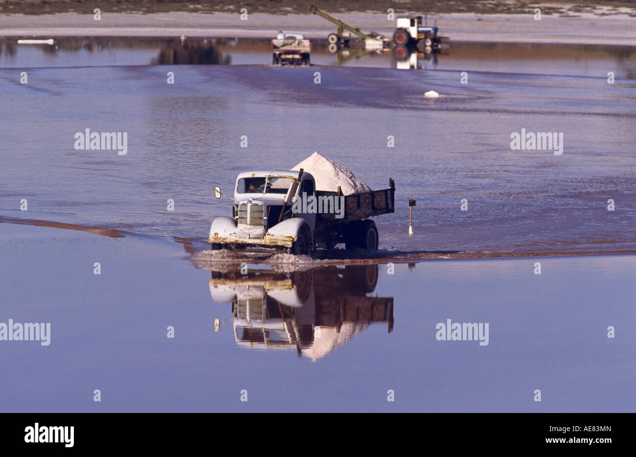 Harvesting salt Victoria, Australia Stock Photo - Alamy