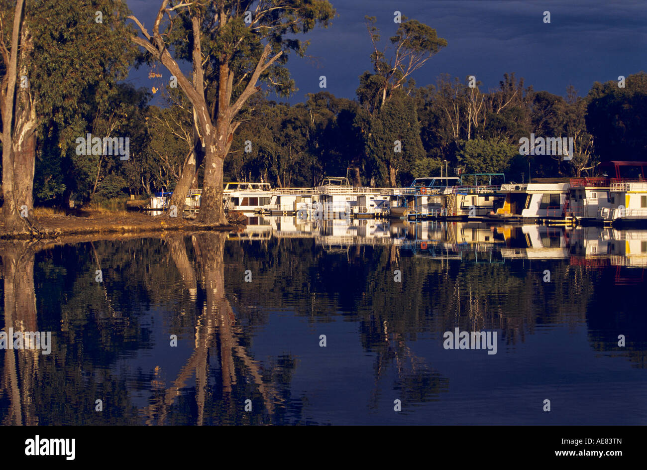 Houseboat marina “Murray River” Australia Stock Photo - Alamy