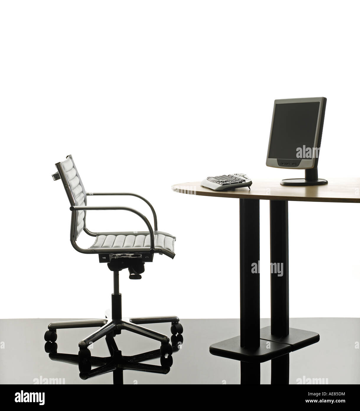 Deck with computer Stock Photo - Alamy