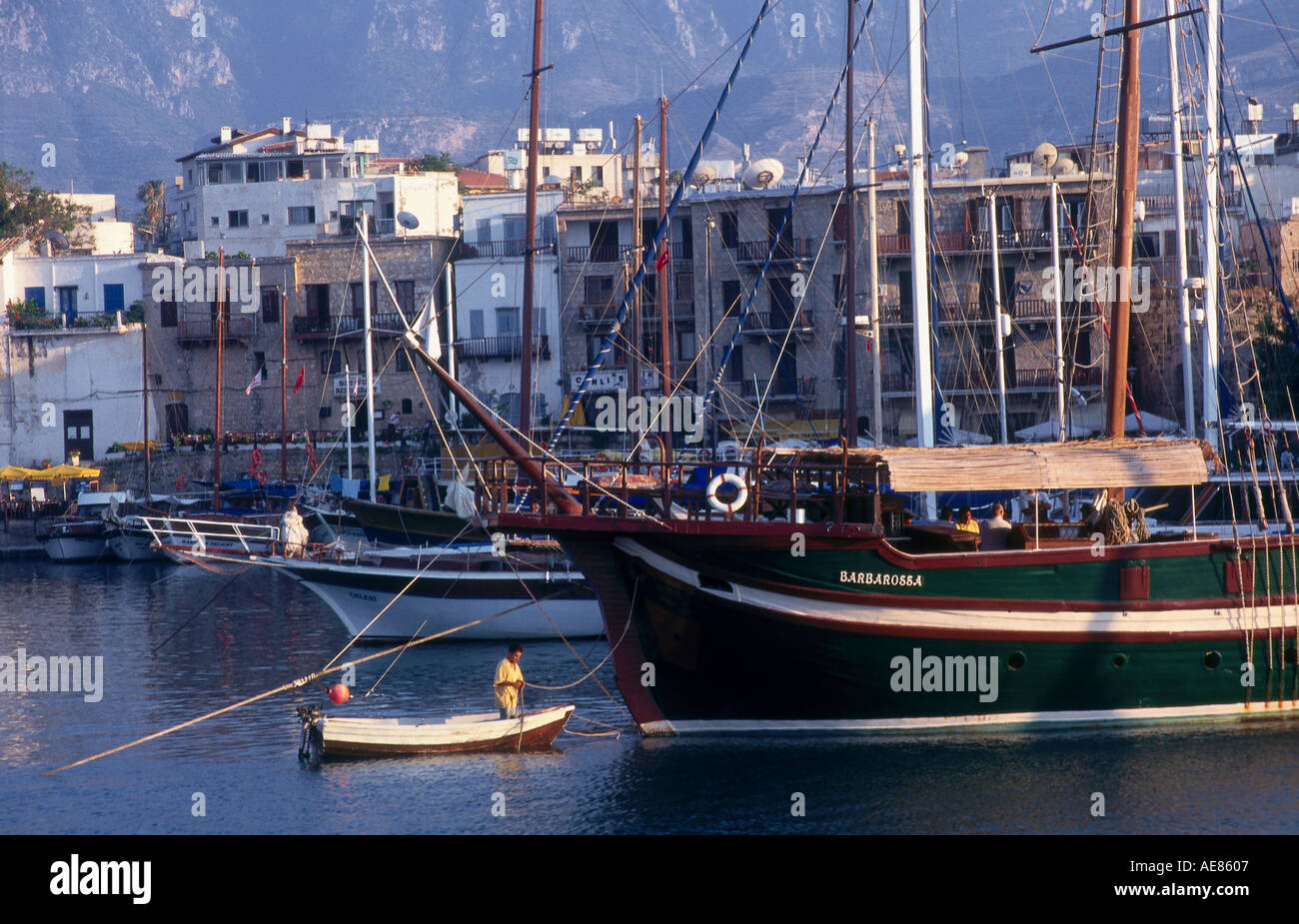 Boats in harbor, Kyrenia, Turkish Republic of Northern Cyprus Stock ...