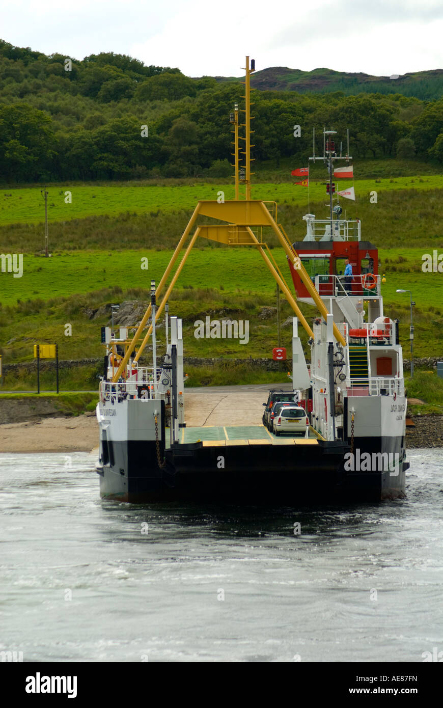 Car ferry Loch Dunvegan at Rhubodach, Isle of Bute, Scotland. Its trip ...