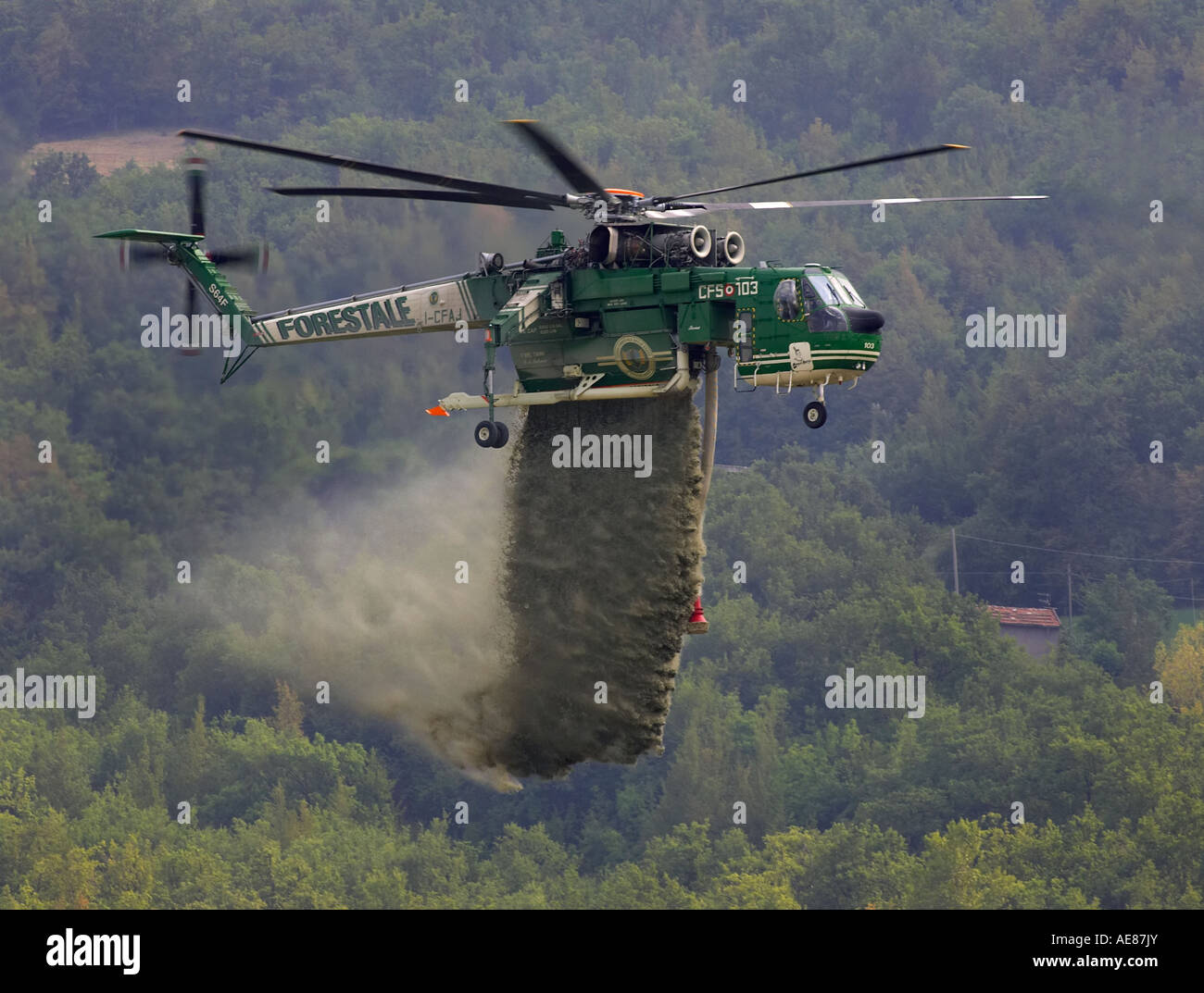 Firefighting with helicopter Stock Photo - Alamy