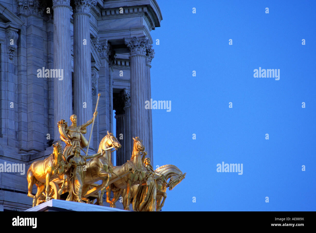 "PROGRESS OF THE STATE" AT BASE OF DOME, STATE CAPITOL BUILDING, ST ...