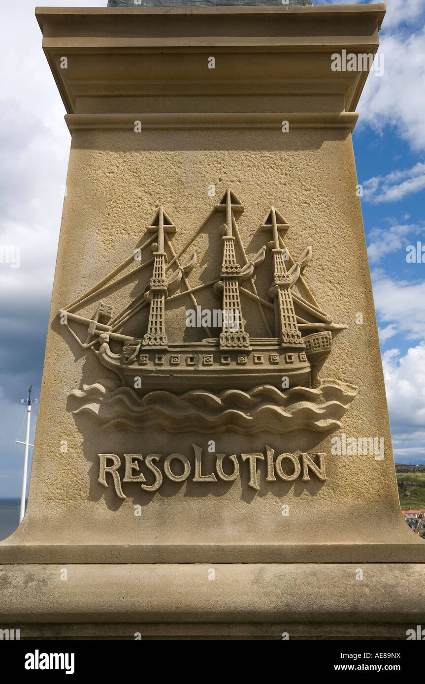 Captain James Cook monument Whitby North Yorkshire England UK United ...