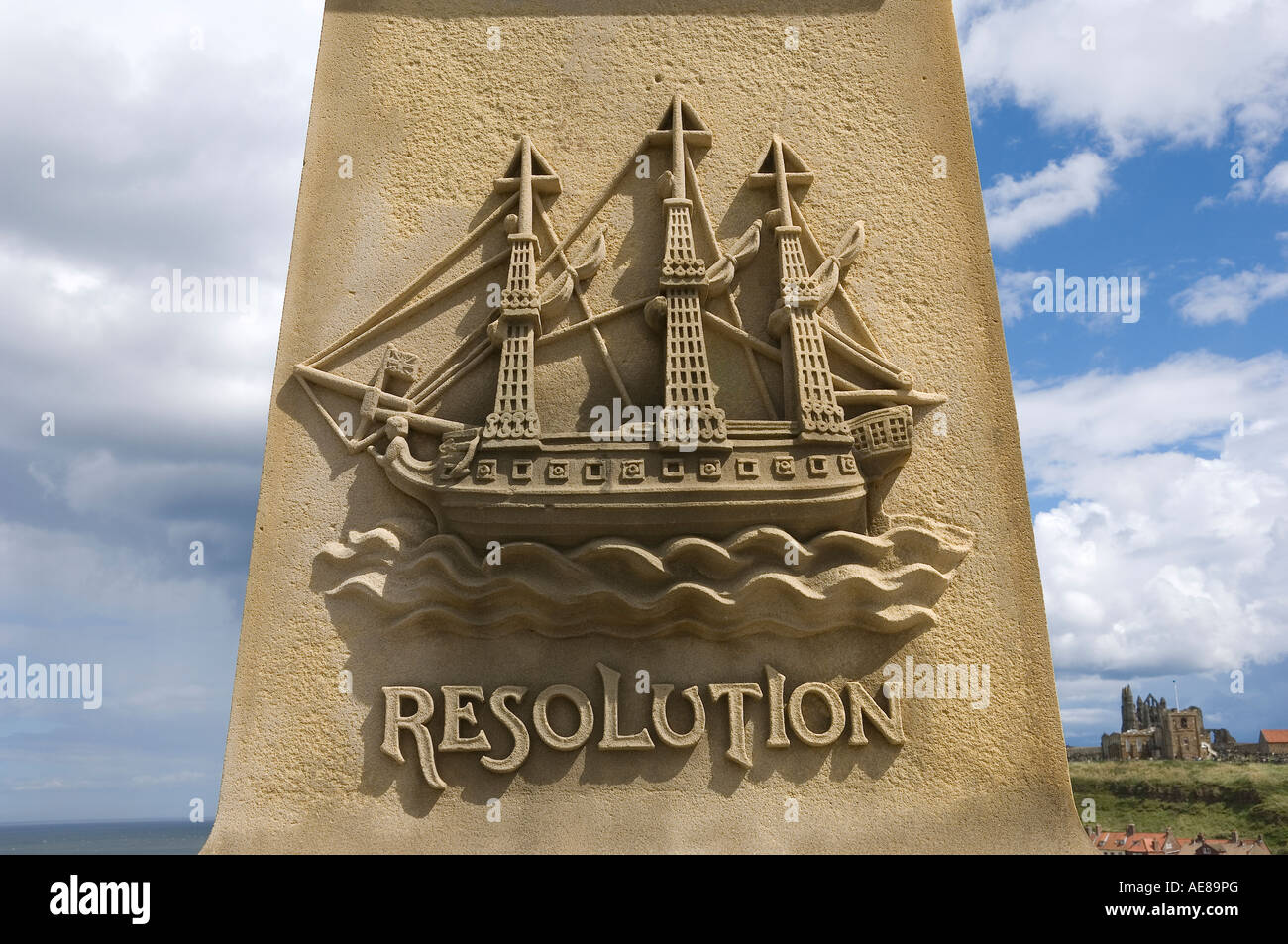 Captain James Cook monument Whitby North Yorkshire England UK United ...