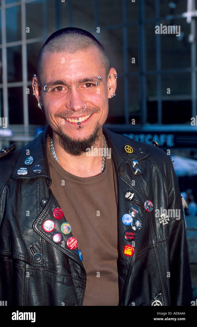 Punk male at rail station in Cologne Germany Stock Photo - Alamy