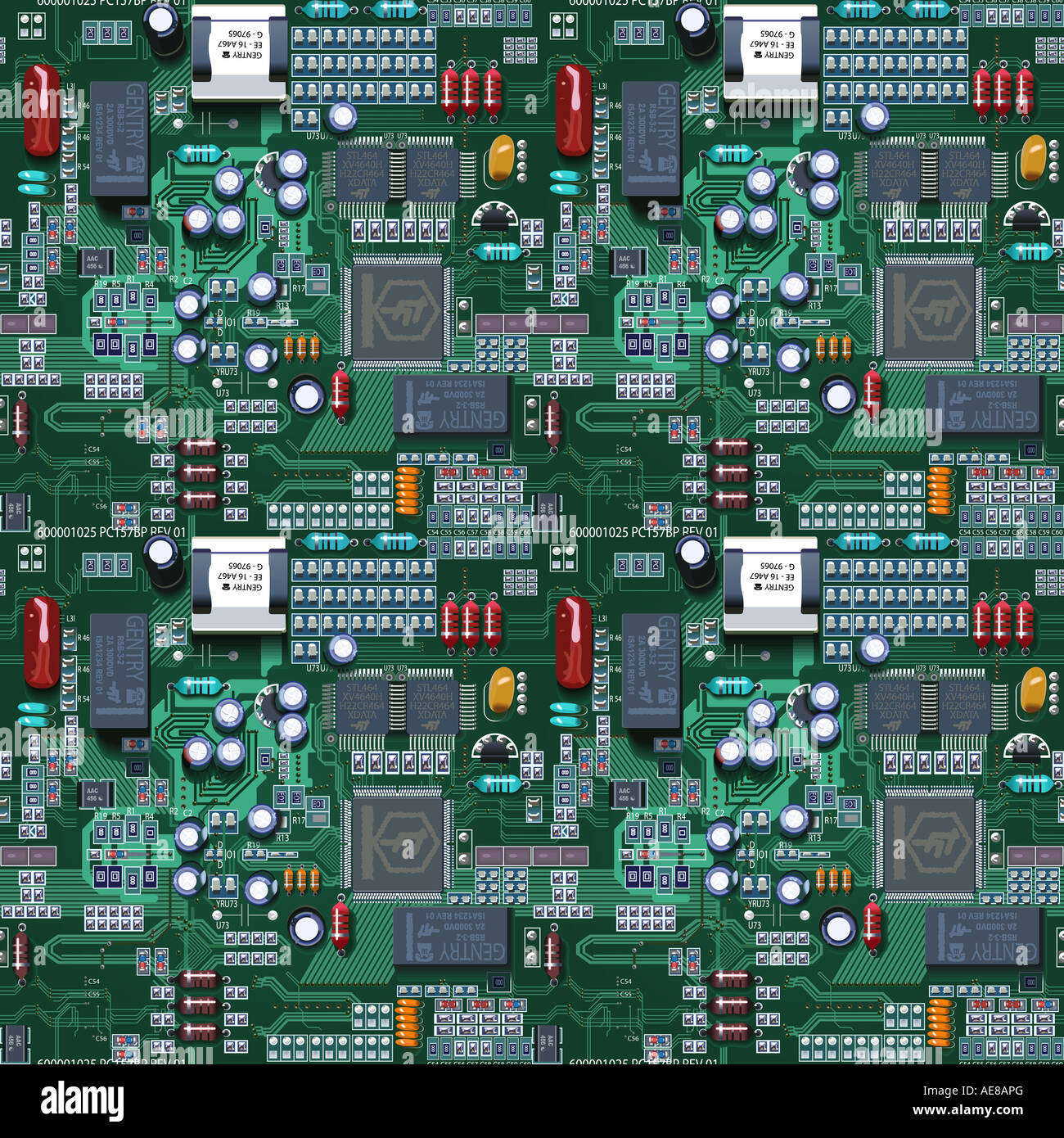 A tiling vector circuit board Stock Photo - Alamy