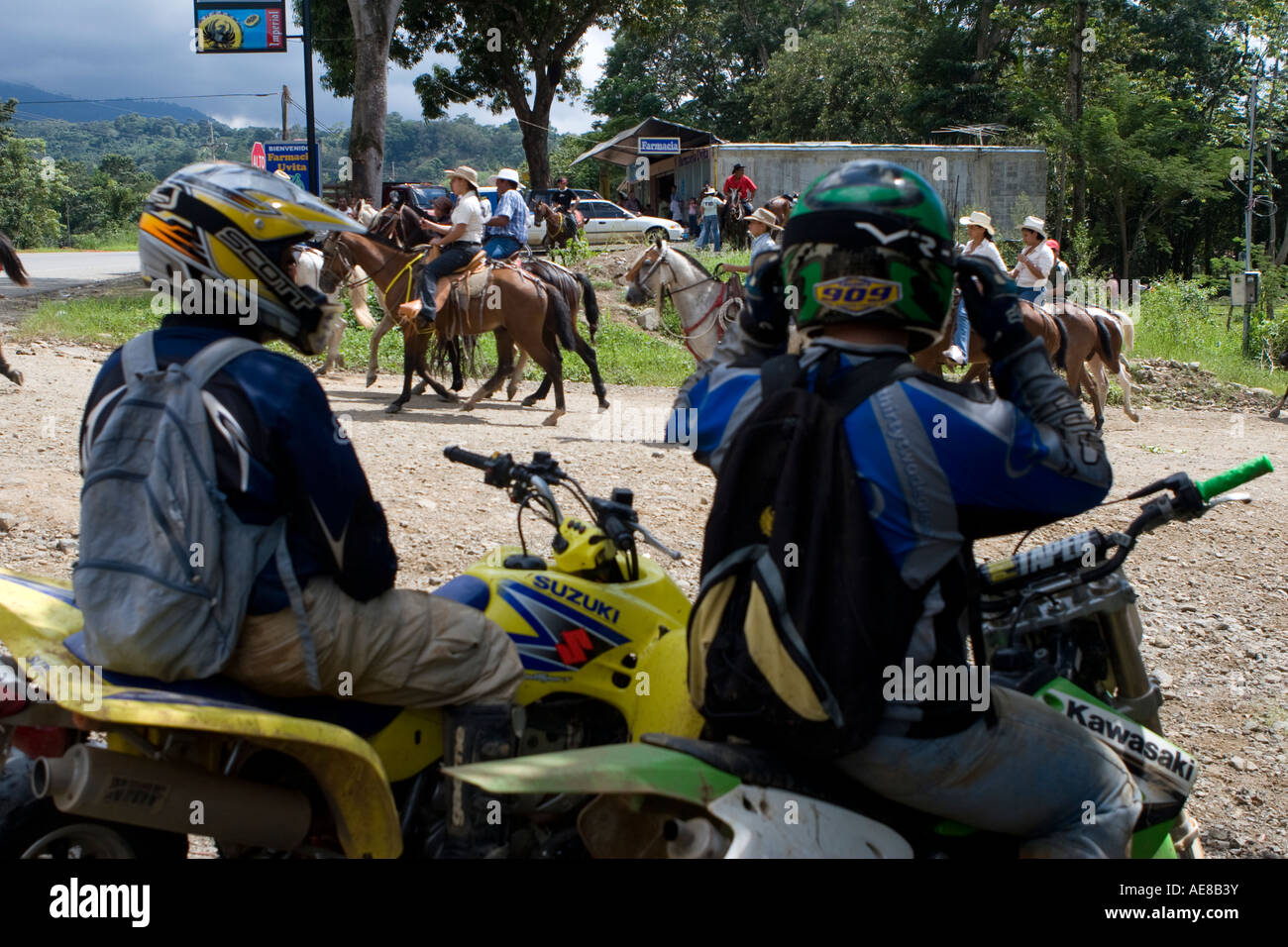 cowboys and motor bikes Stock Photo - Alamy