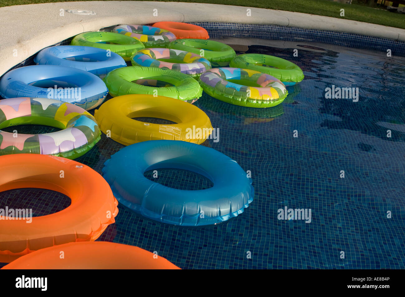 swimming pool dingys Stock Photo - Alamy