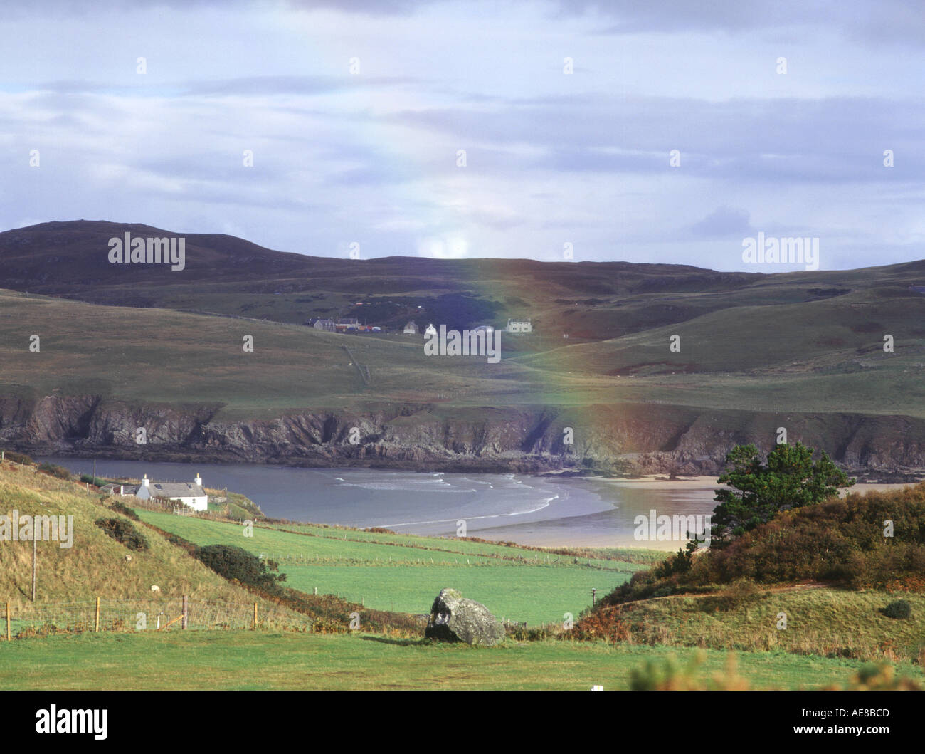 dh Farr Bay BETTYHILL SUTHERLAND Cottage croft rainbow scottish ...