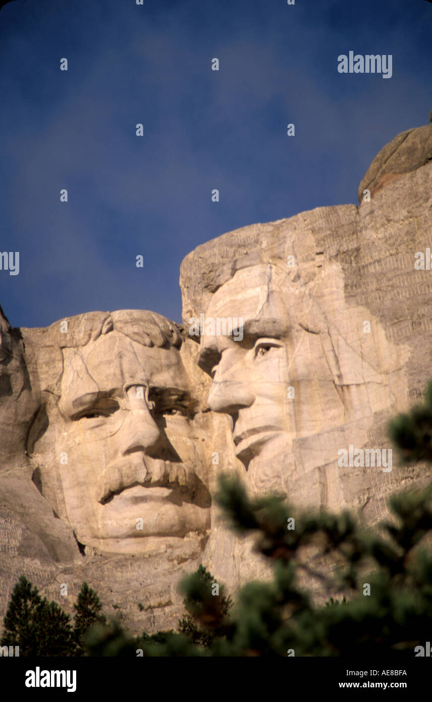 Vertical theodore roosevelt abraham lincoln president likeness stone ...