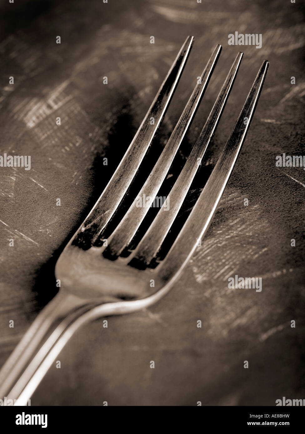 old fork close up in black and white Stock Photo - Alamy