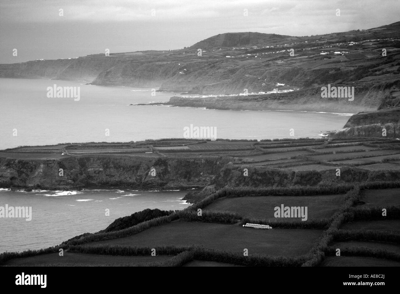 Sao miguel acores azores azoren landscape Black and White Stock Photos ...
