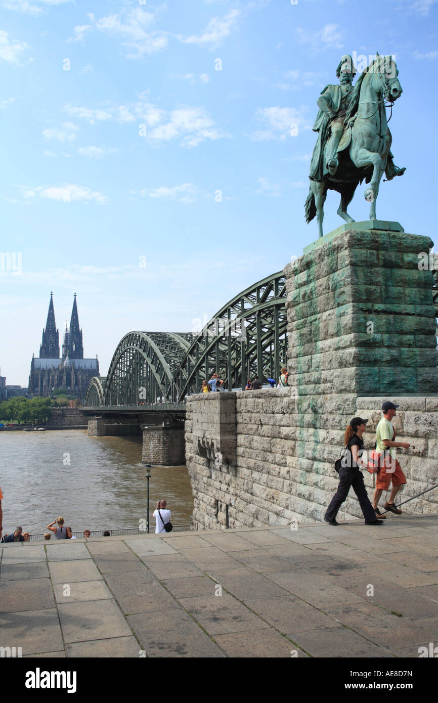 statue of wilhelm I of at hohenzollern bridge in cologne northrhine ...