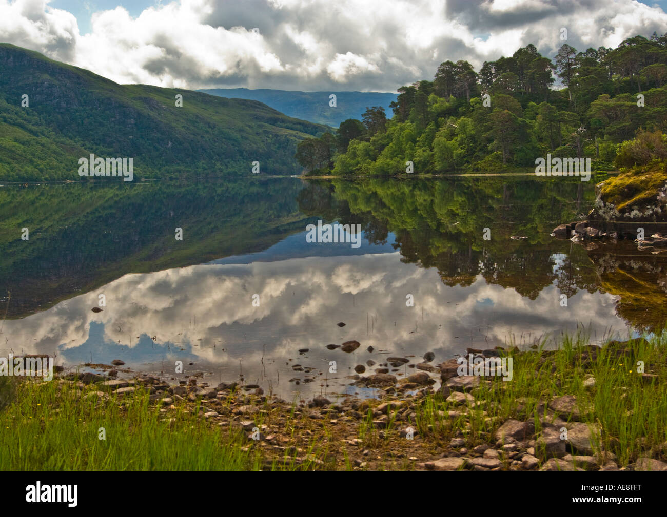 Loch Clair reflections, Scotland Stock Photo - Alamy
