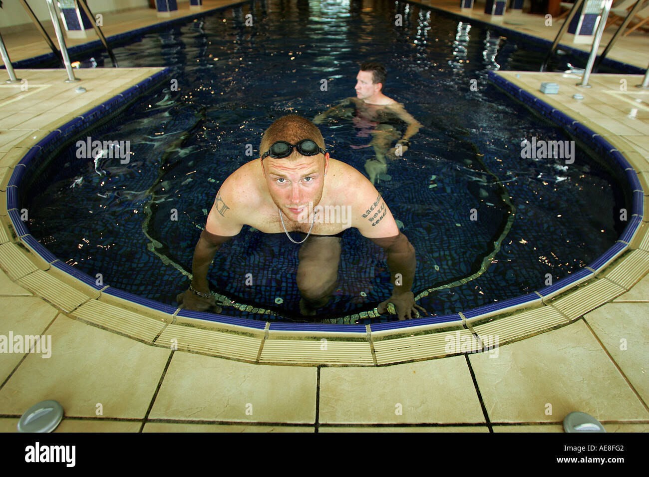 England cricketer Andrew Freddy Flintoff training at the Bovey Castle ...
