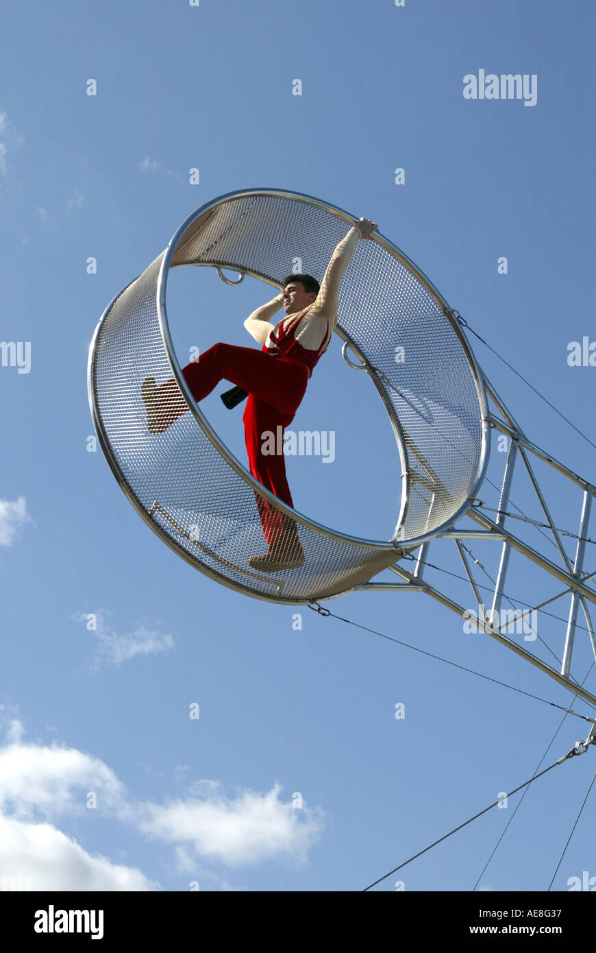 Wheel of Death circus stunt Stock Photo - Alamy