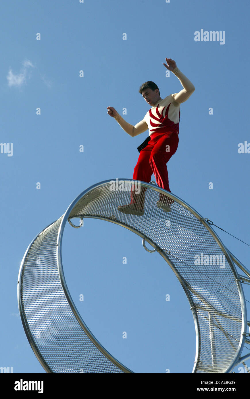 Wheel of Death circus stunt Stock Photo - Alamy