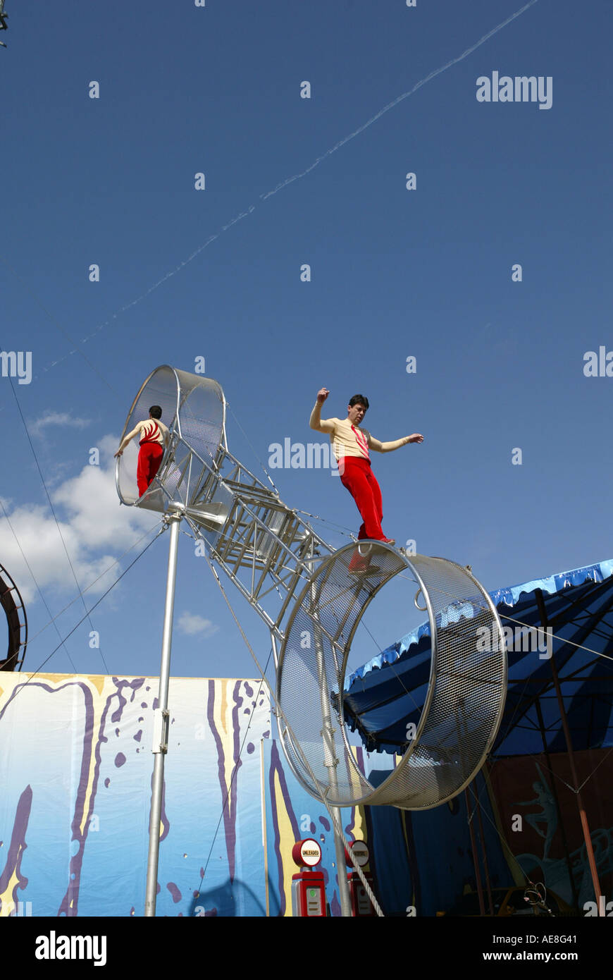 Wheel of Death circus stunt Stock Photo - Alamy