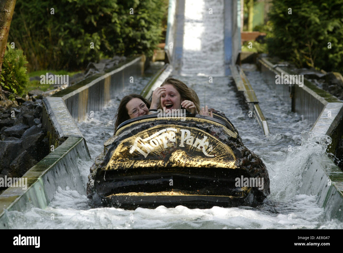 Loggers Leap water roller coaster at Thorpe Park, Surrey, United ...