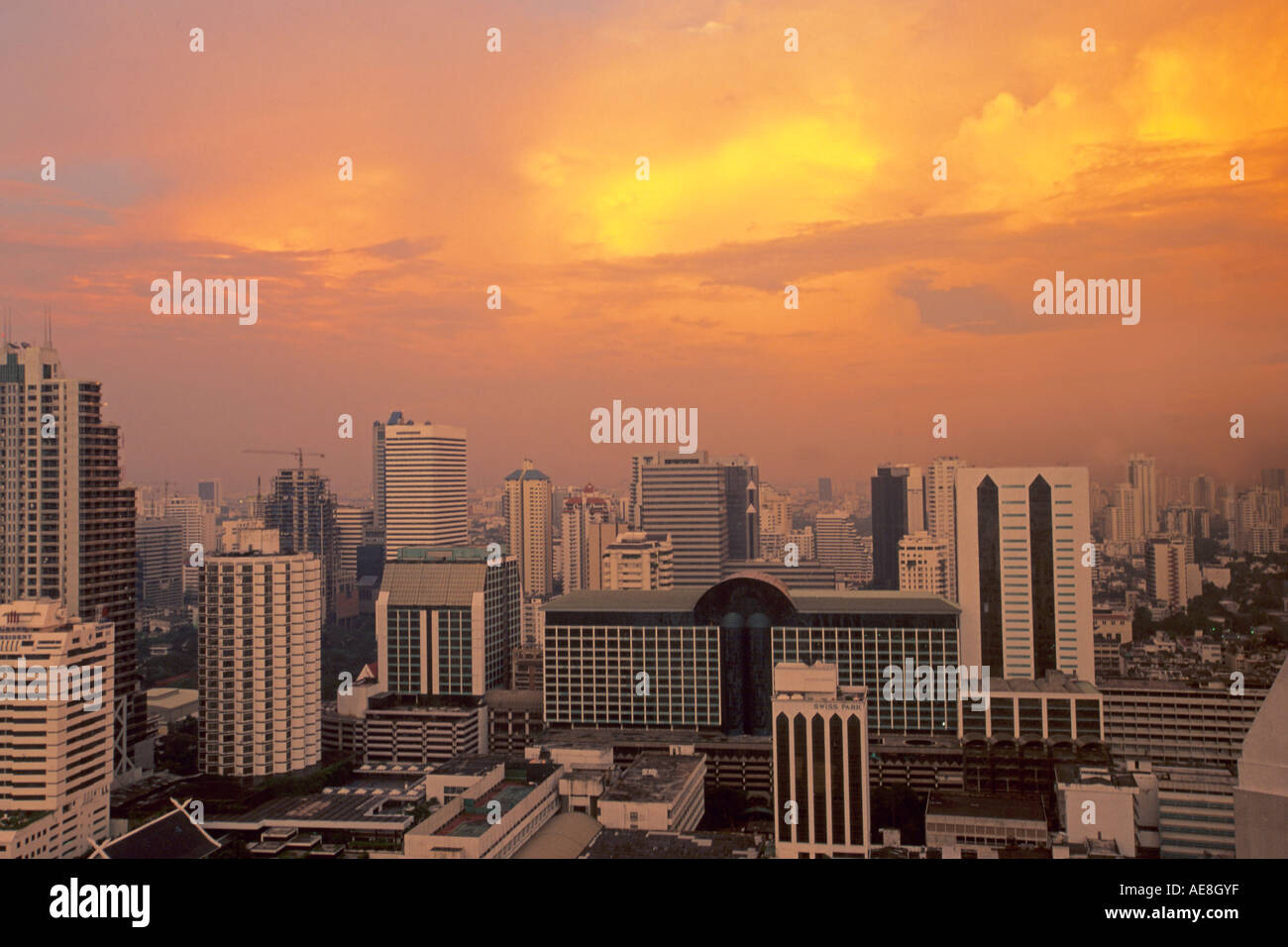 Bangkok skyline at sunset Thailand Stock Photo - Alamy