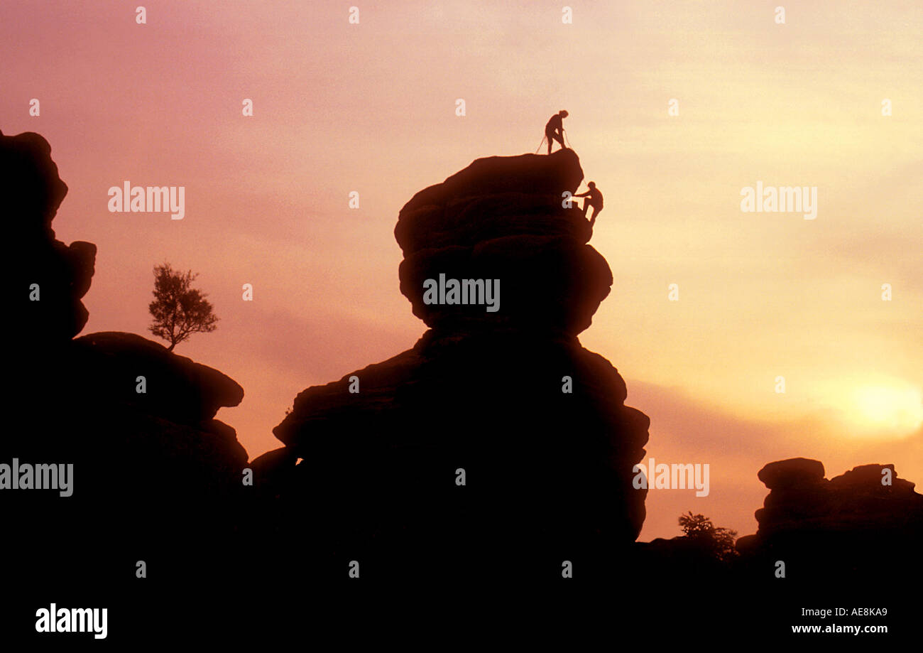 Dancing-Bear belaying bizarre Brimham climbing rock-climbing rock ...