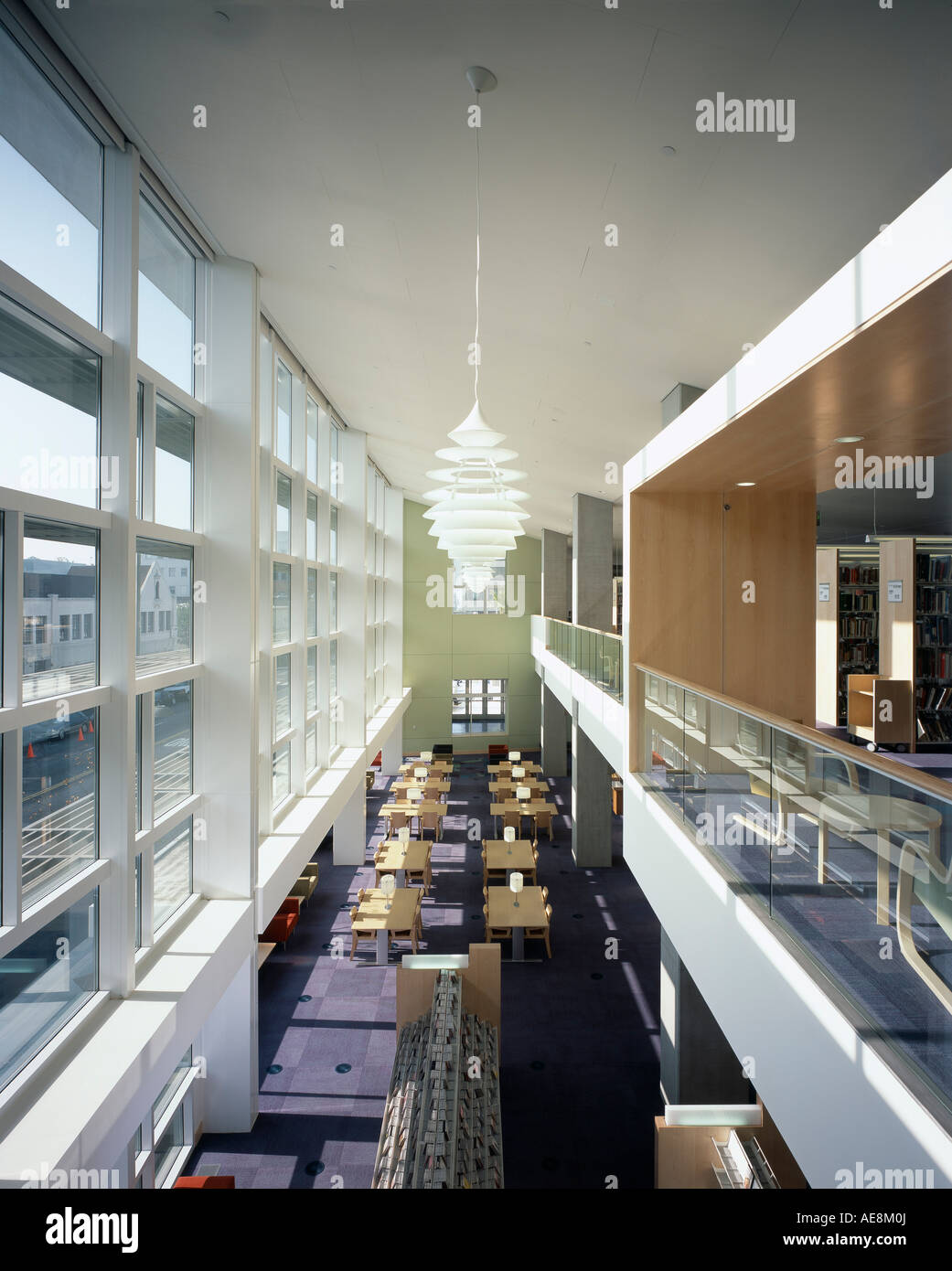 Reading rooms in Public Library, Santa Monica, Los Angeles, California ...