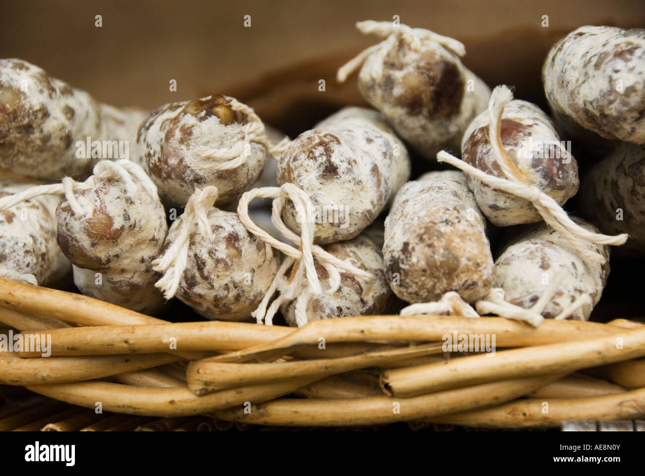 Image of Cured Sausages Stock Photo - Alamy