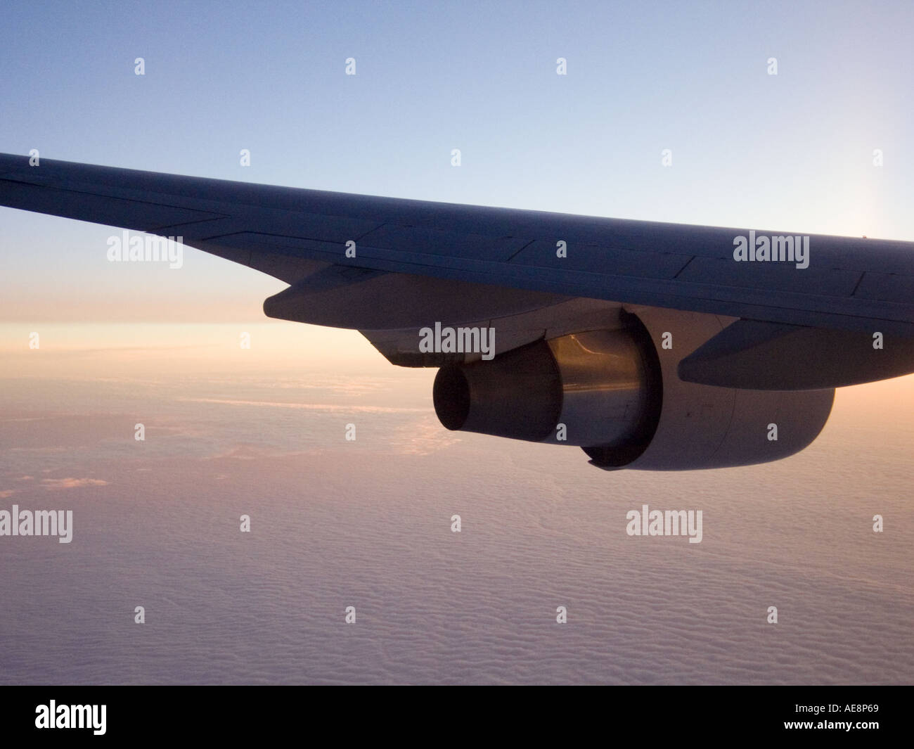 Airplane Wing In Flight Stock Photo - Alamy