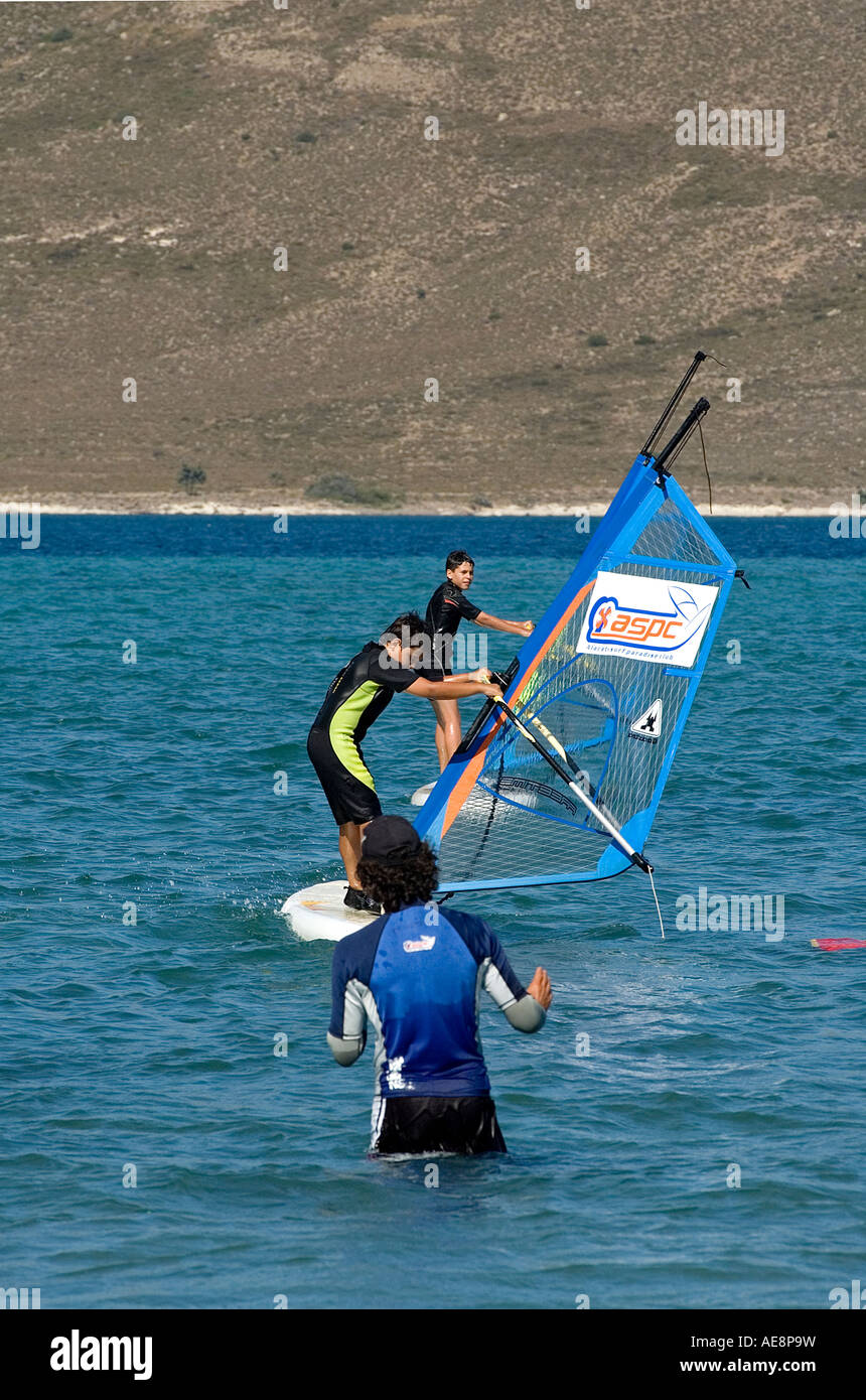 Children taking windsurfing courses at Alacati , Turkey Stock Photo - Alamy