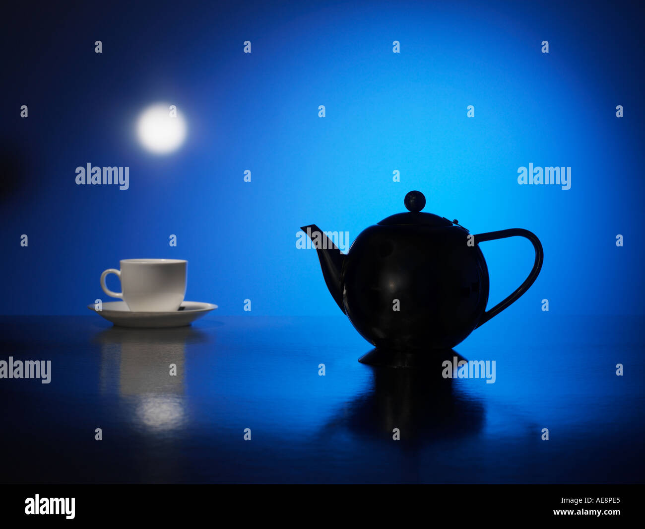 tea pot white moon Stock Photo - Alamy