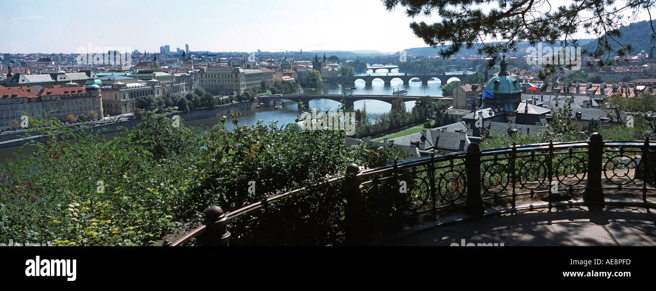 Bridges spanning the Moldau river Prague Czech Republic Also called the Vltava river Stock Photo ...