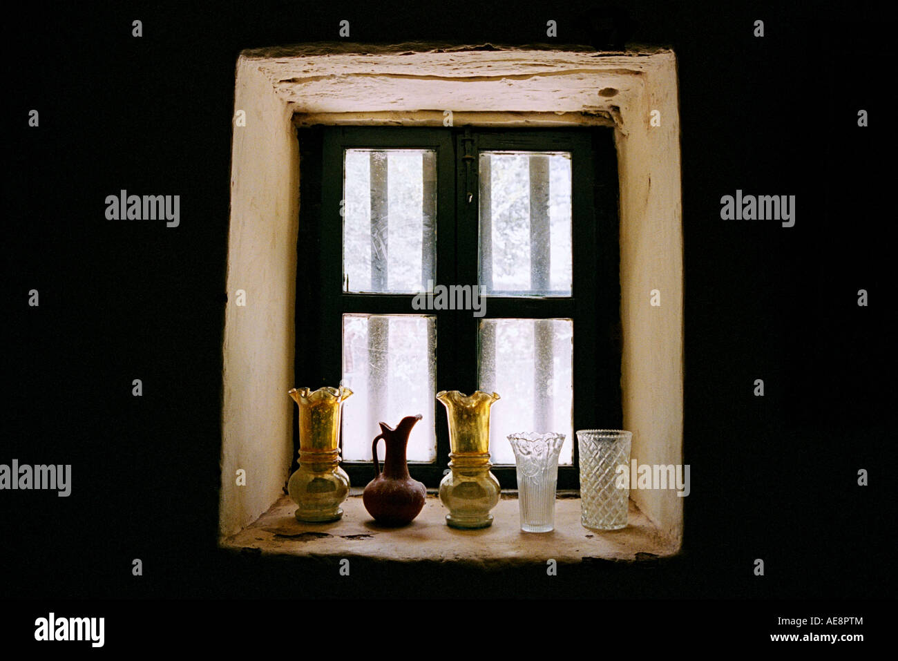 Vases on Window Stock Photo - Alamy