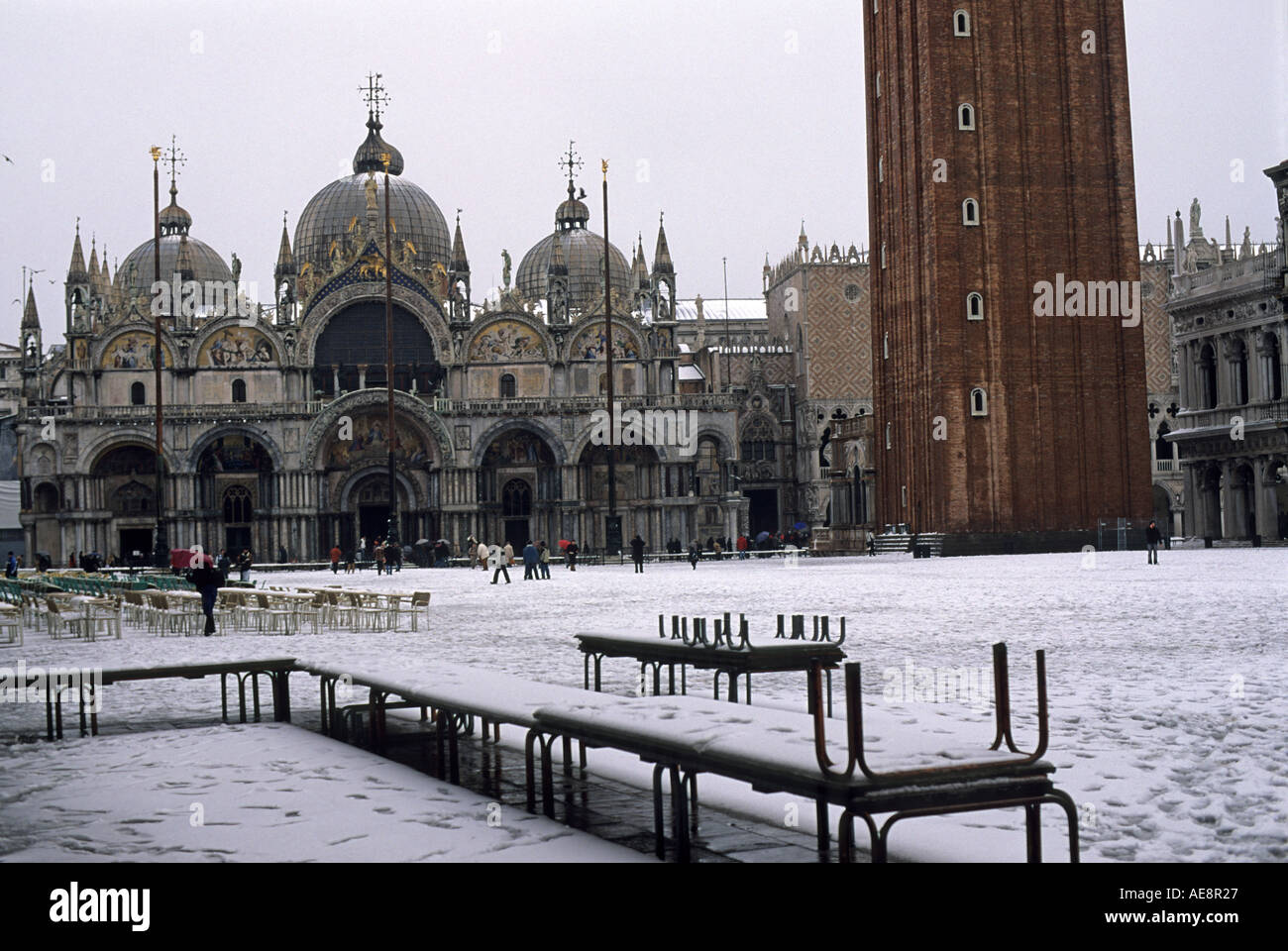 St Marks square Venice covered in snow Stock Photo - Alamy