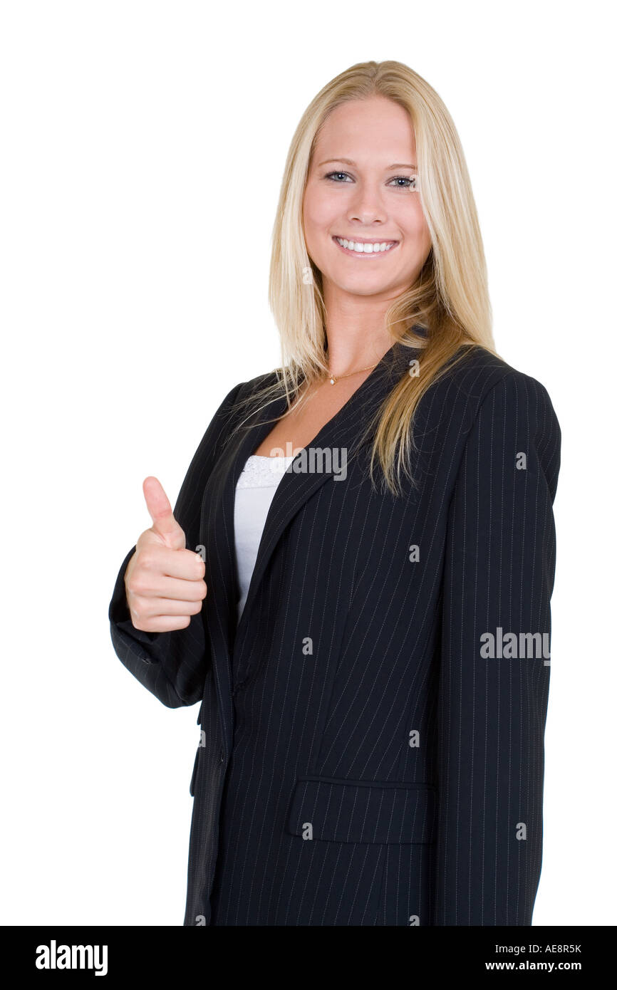 Woman thumbs up Stock Photo - Alamy